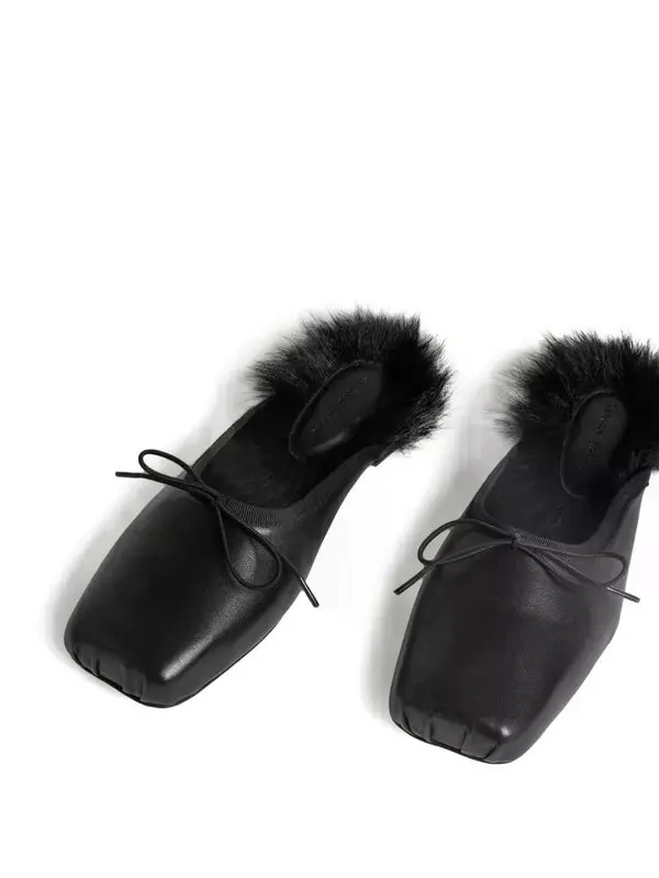 Simone Rocha Leather Mules With Bow Detailing
