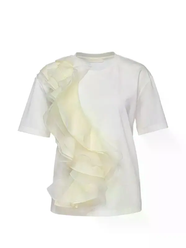 CLUB21 Frill-detail T-shirt
