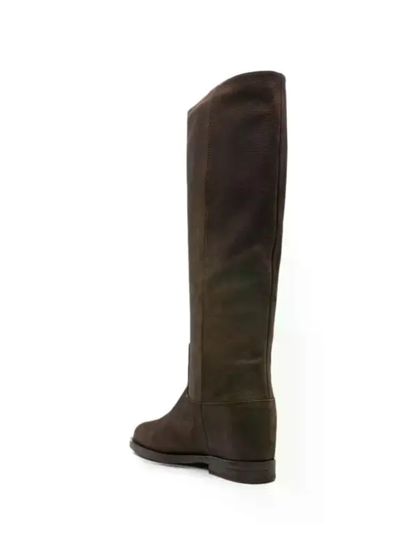 VIA ROMA 15 V-plaque Leather Knee-high Boots