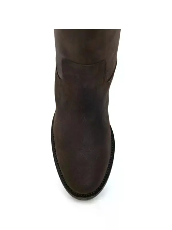 VIA ROMA 15 V-plaque Leather Knee-high Boots