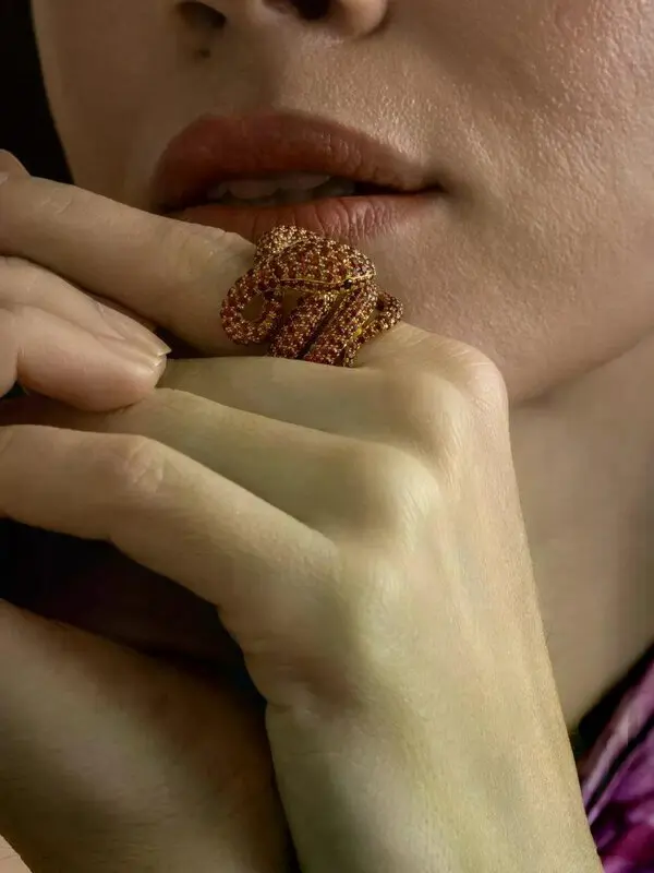 STEFERE Sapphire And Diamond Snake-style Ring