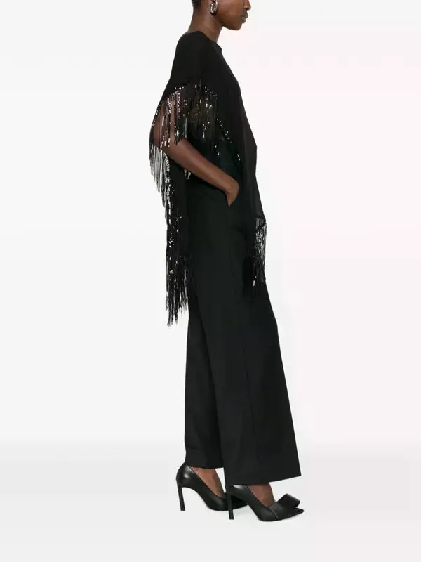 DE SANTIS Sequin-embellished Fringed Cape