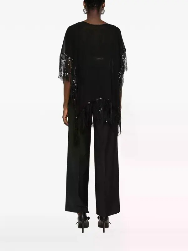 DE SANTIS Sequin-embellished Fringed Cape
