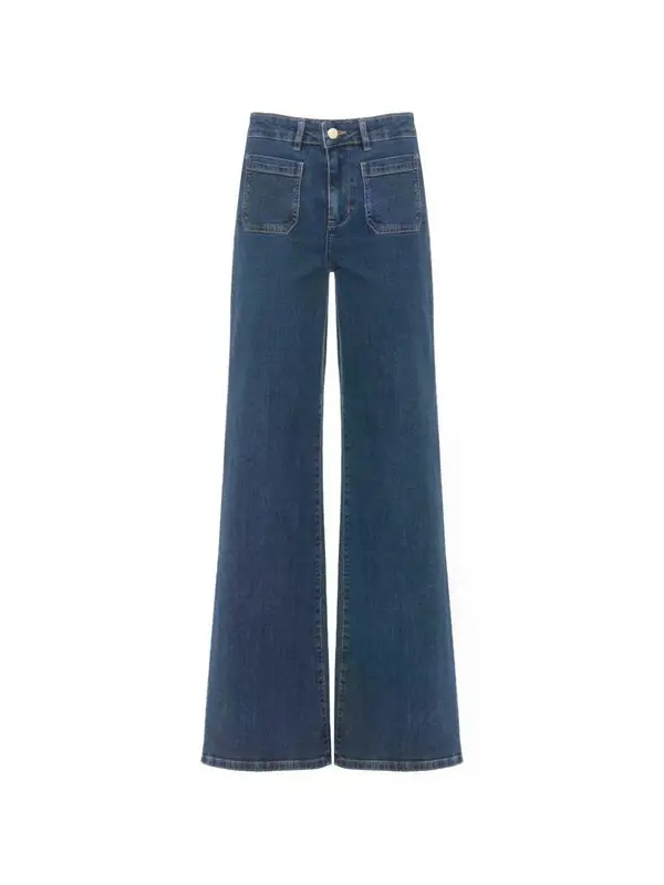 EMME Wide-leg Patch-pocket Jeans