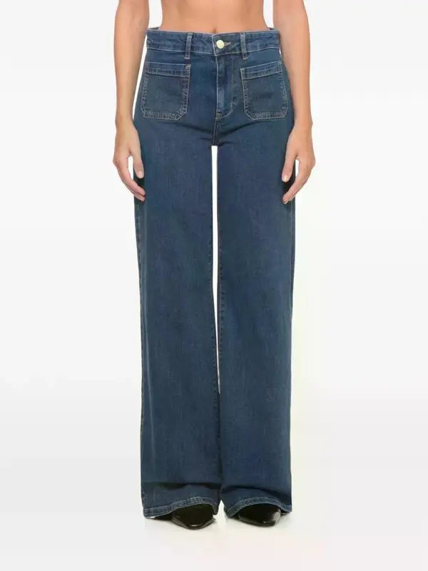 EMME Wide-leg Patch-pocket Jeans