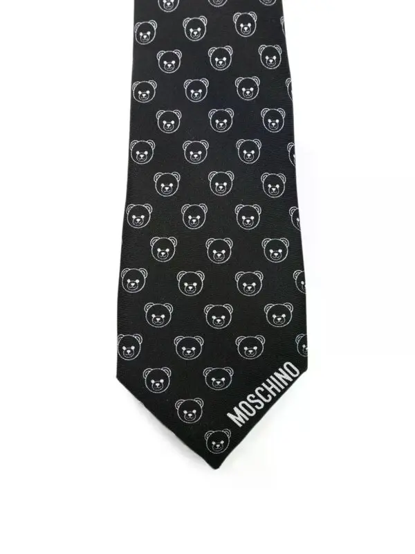 Moschino Teddy Bear Silk Tie