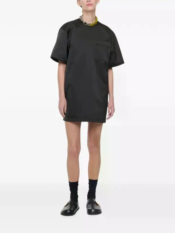 Plan C Duchese Chest-pocket Mini Dress