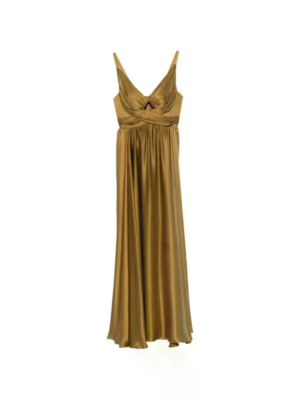 Zimmermann Ruched Cut-out Maxi Dress - Green