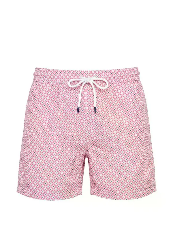 Fedeli Geometric-print Drawstring Swim Shorts