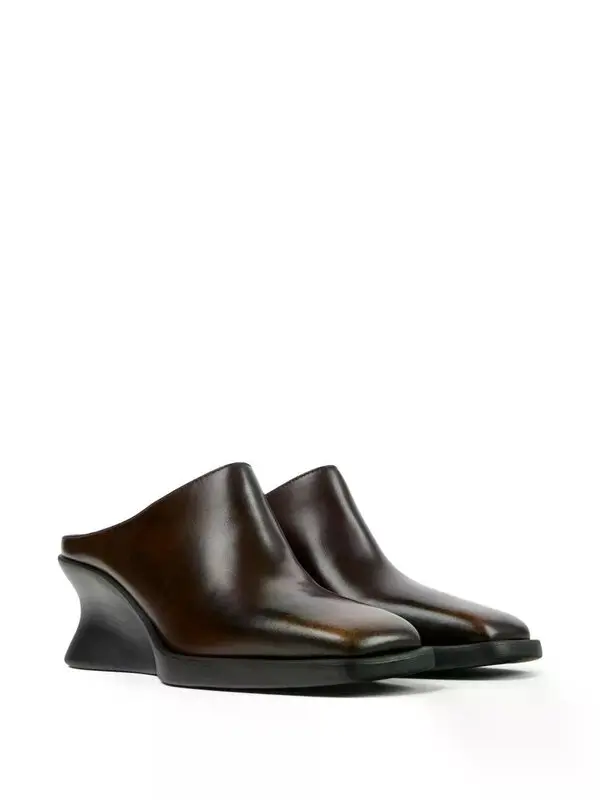 Camper Louise Leather Mules - Brown