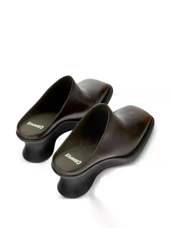 Camper Louise Leather Mules - Brown