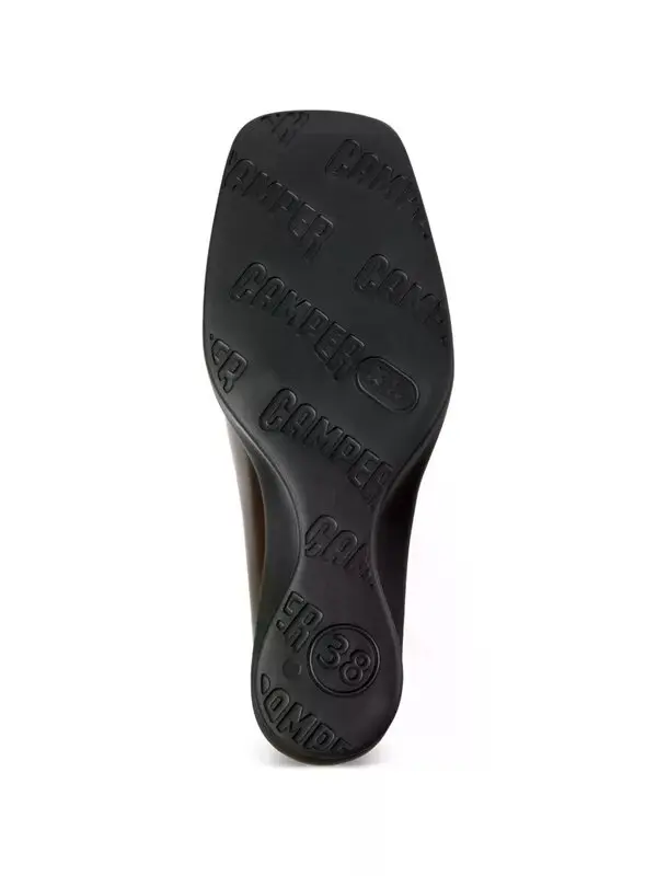 Camper Louise Leather Mules - Brown