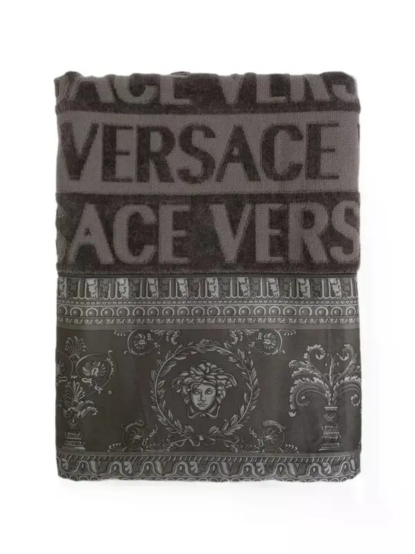 Versace Barocco-print Logo-jacquard Towels