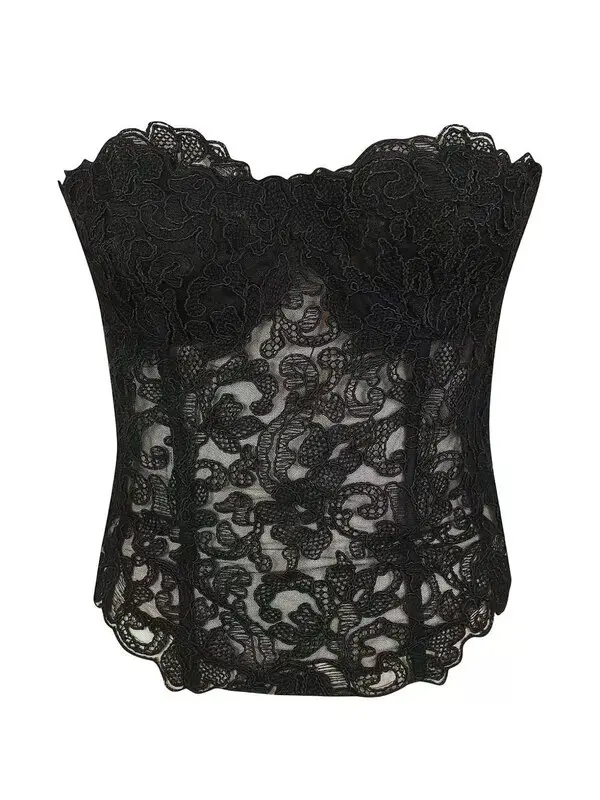 Ermanno Scervino Lace-embroidered Strapless Top