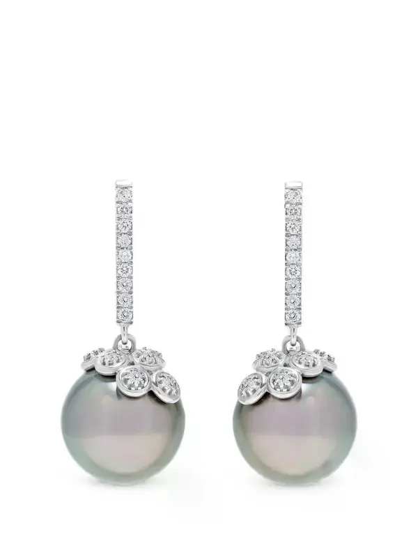 ANDREOLI Tahitian Pearl And Diamond Drop Earrings
