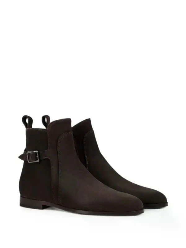 DOUCAL'S Buckle-strap Suede Ankle Boots