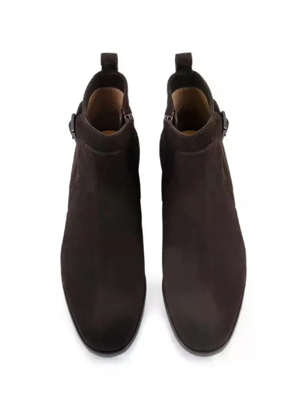 DOUCAL'S Buckle-strap Suede Ankle Boots