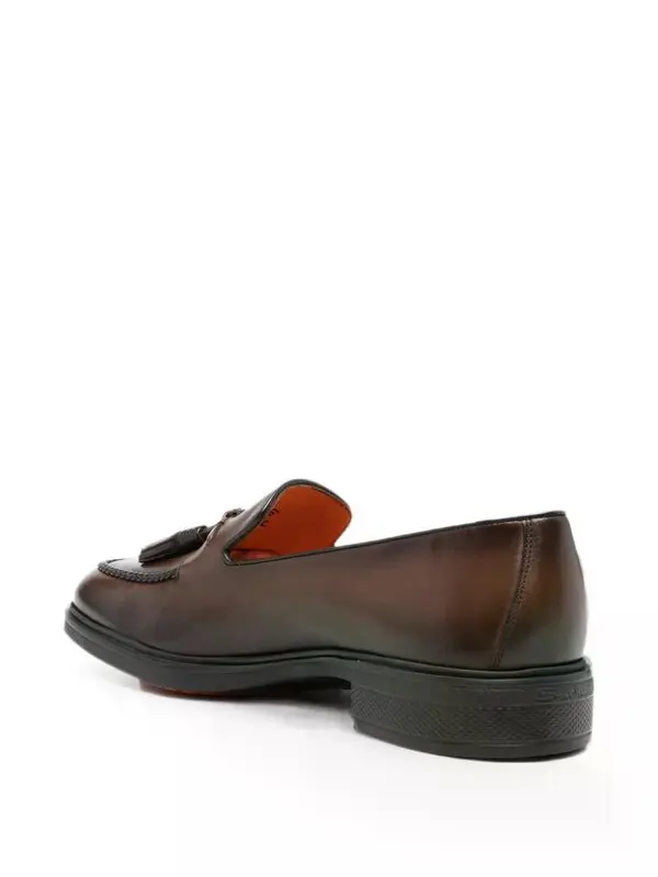 Santoni Tassel Braided-trim Loafers - Brown