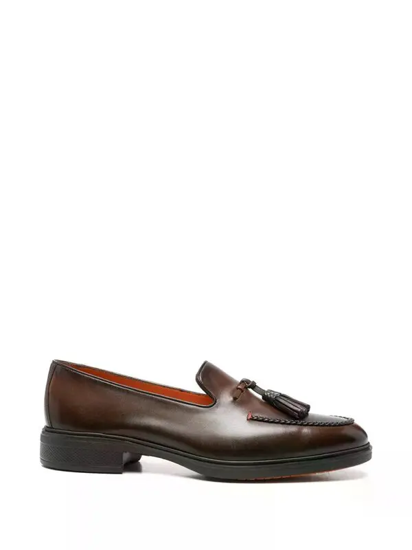 Santoni Tassel Braided-trim Loafers