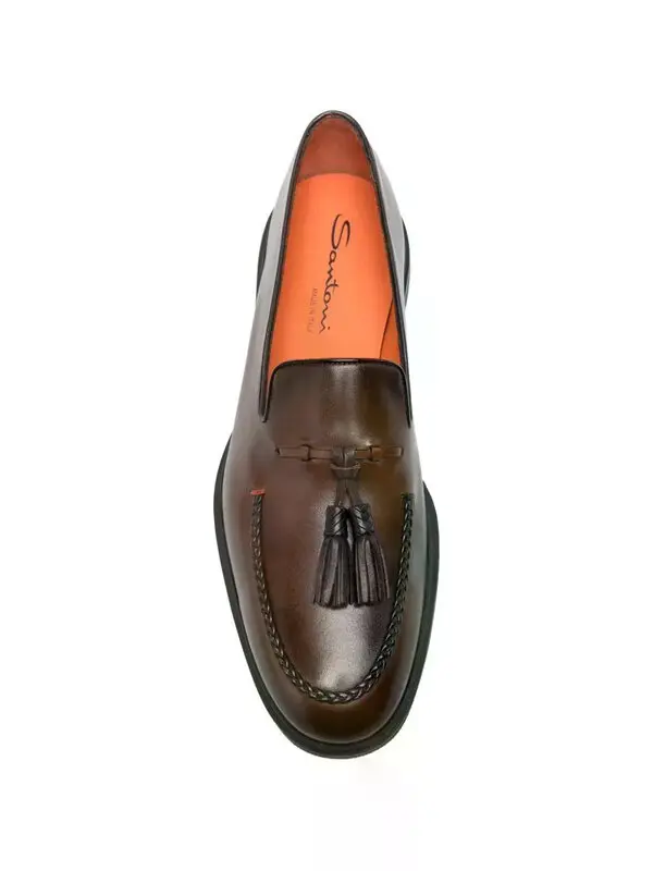 Santoni Tassel Braided-trim Loafers