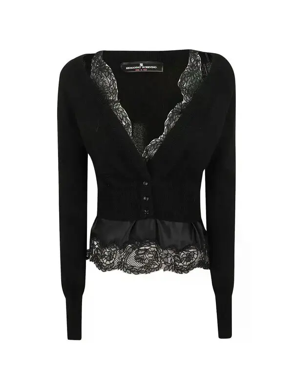 Ermanno Scervino Lace-trim Layered Cardigan