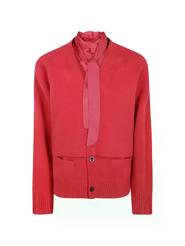 Sacai Tie-fastening Layered Cardigan