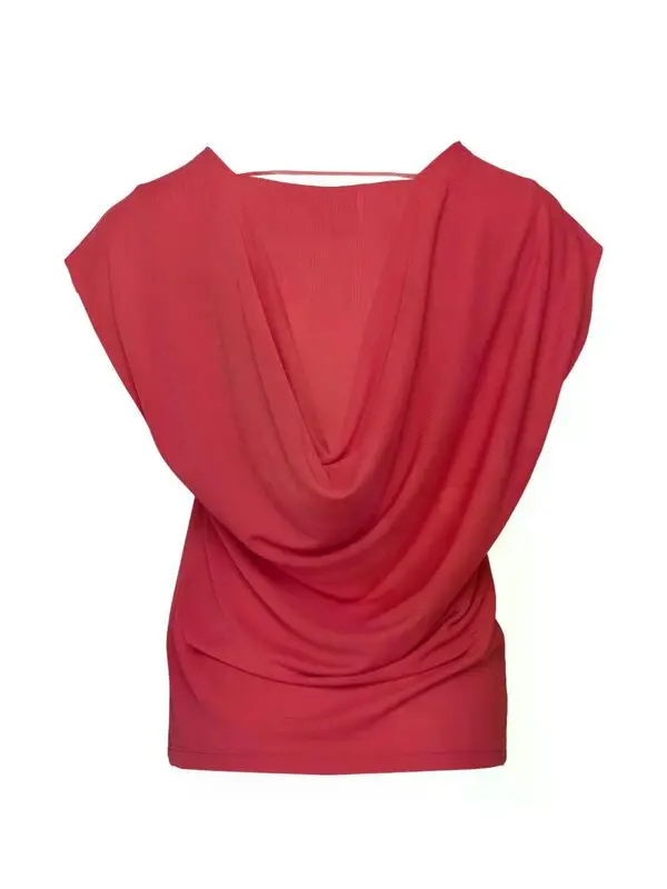 CLUB21 Drape-back Crepe Top - Red