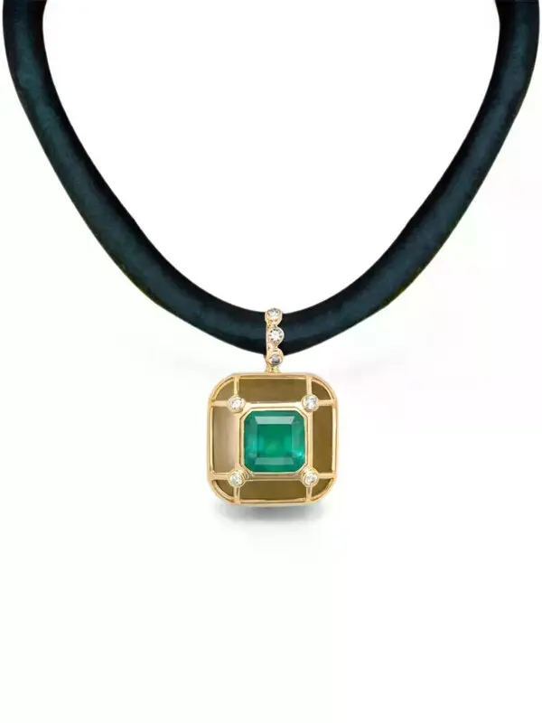 DENISE CASSOU Embelish Emerald Necklace - Gold