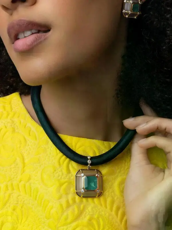 DENISE CASSOU Embelish Emerald Necklace