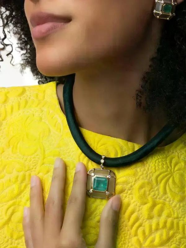 DENISE CASSOU Embelish Emerald Necklace