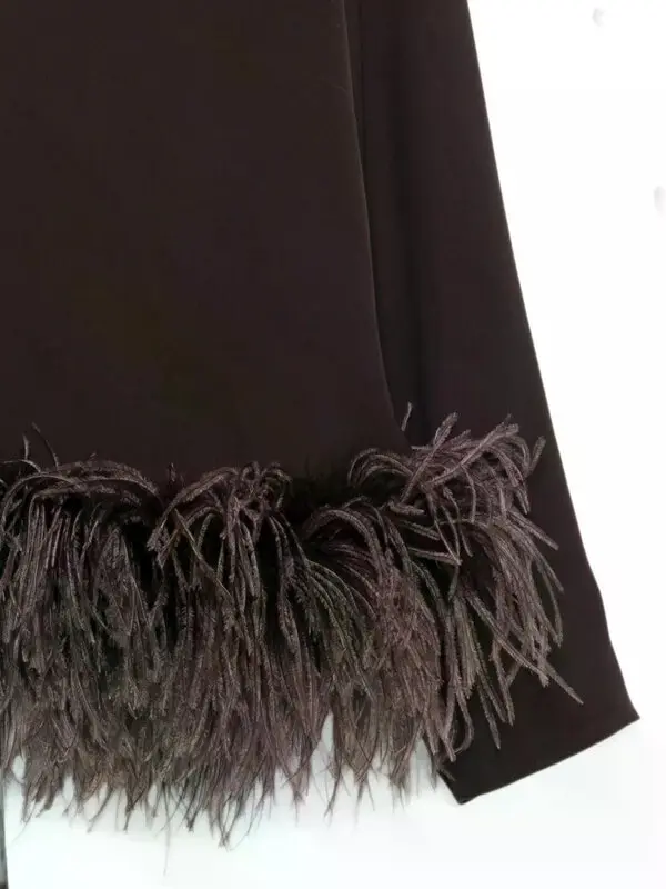 P.a.r.o.s.h Feather-trimmed Draped Blouse - Black