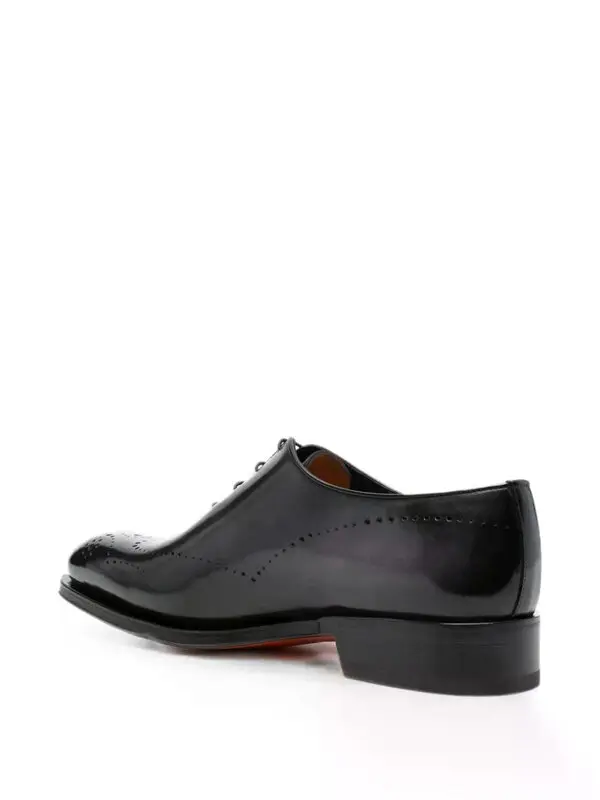 Santoni Perforated-detail Leather Oxford Shoes