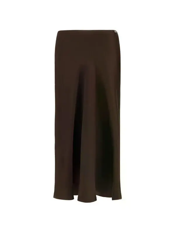 Herno Satin-finish Logo-plaque Midi Skirt