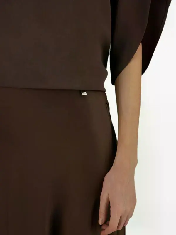 Herno Satin-finish Logo-plaque Midi Skirt