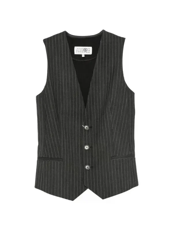 MAISON MARGIELA Pinstripe Sleeveless Waistcoat
