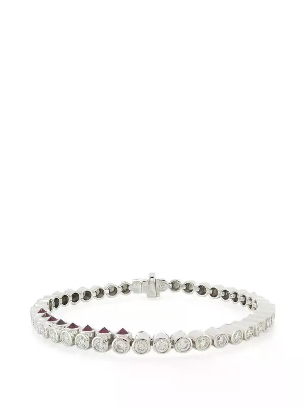 TYPE JEWELRY Ruby And Diamond Tennis Bracelet - Silver