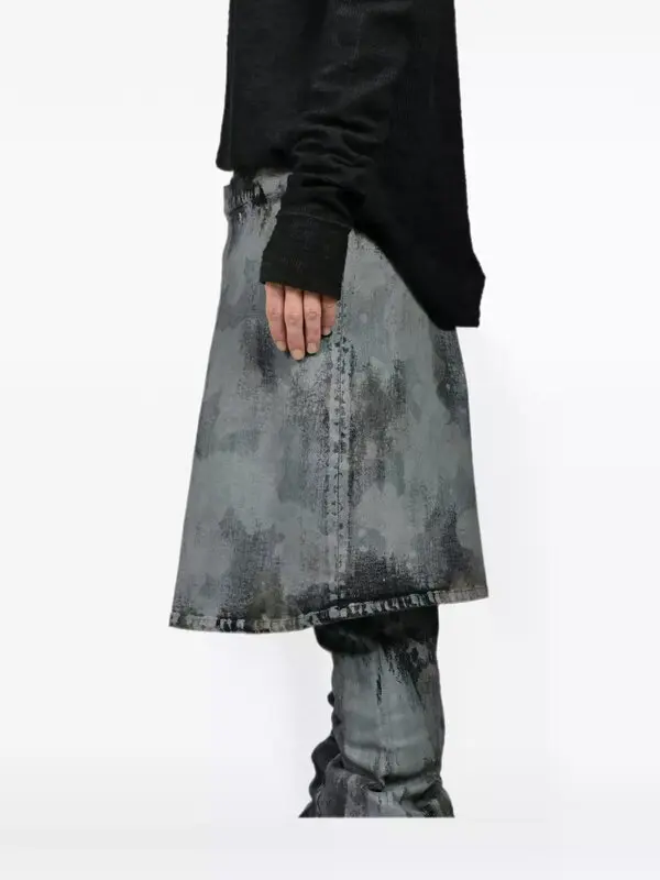 FILTH Distressed-effect Denim Skirt