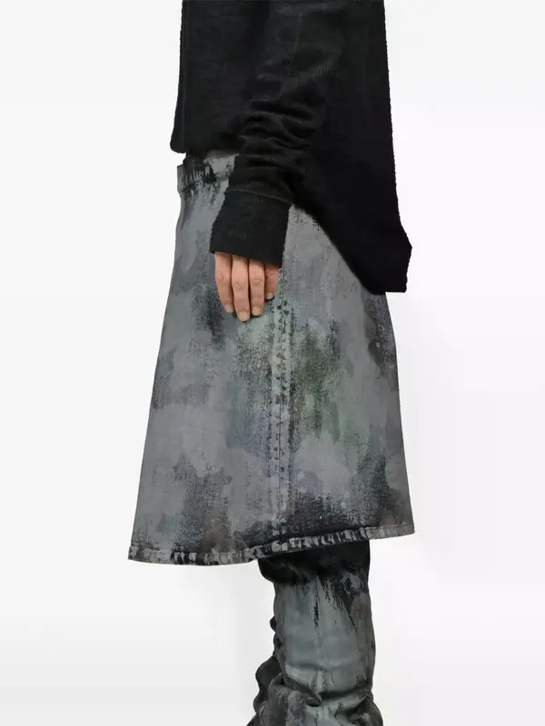 FILTH Distressed Denim Wrap Skirt
