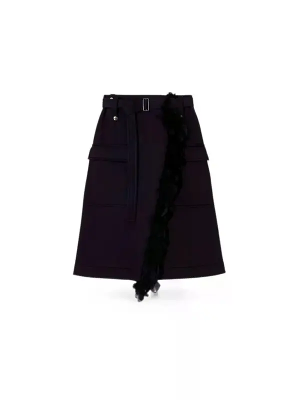 Plan C Feather-trim Wrap Skirt