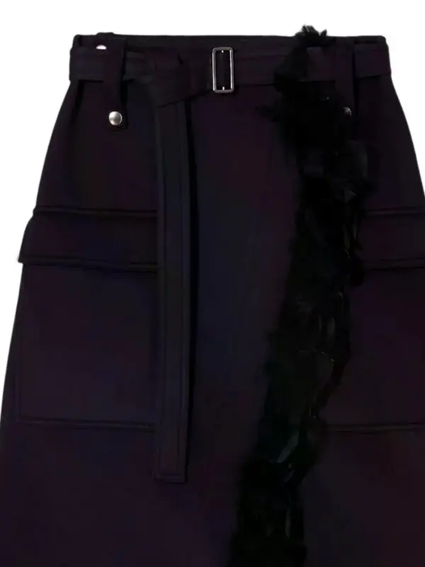 Plan C Feather-trim Wrap Skirt