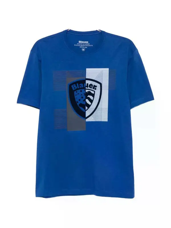 BLAUER. Graphic-print Crew-neck T-shirt