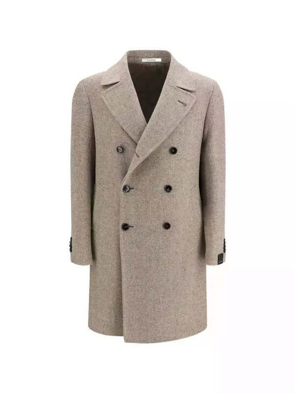 Tagliatore Herringbone-pattern Double-breasted Coat