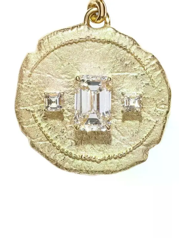 AZLEE 18k Yellow Diamond Coin Pendant