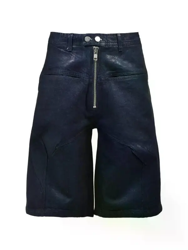 FILTH Waxed Zip-detail Denim Shorts