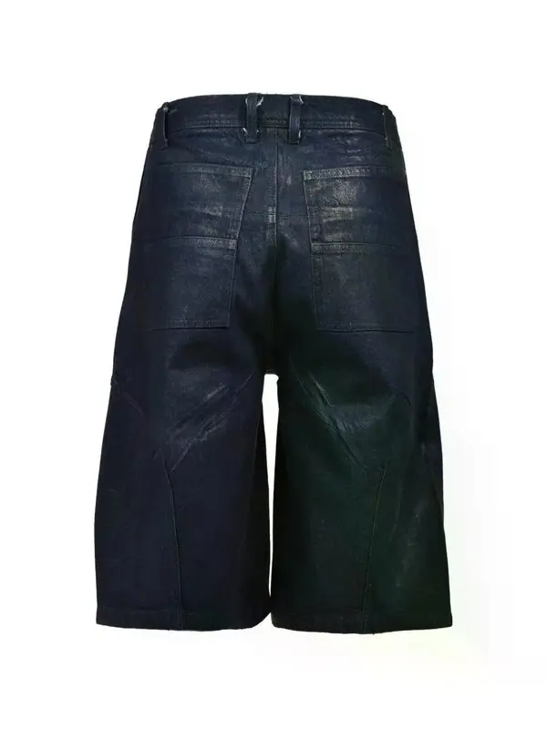 FILTH Waxed Zip-detail Denim Shorts