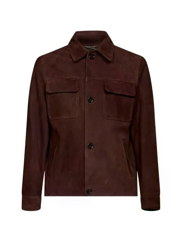 LARDINI Spread-collar Suede Jacket