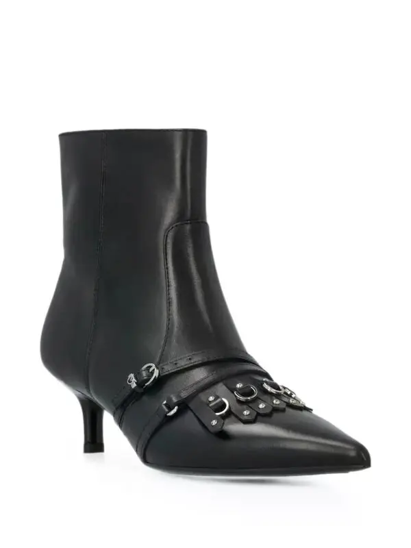 Pinko Fringe-detail Buckled Ankle Boots