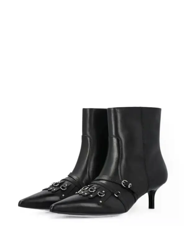Pinko Fringe-detail Buckled Ankle Boots