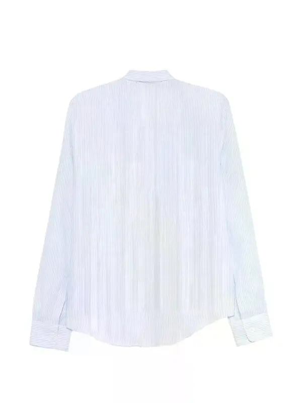 DANIELE ALESSANDRINI Vertical-stripe Shawl-collar Shirt