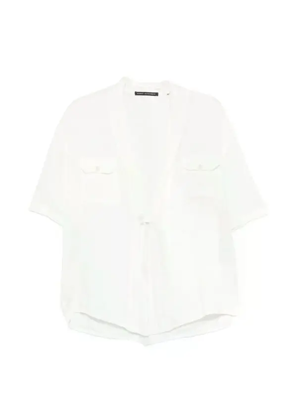 DANIELE ALESSANDRINI Shawl-collar Pocket-detail Shirt - White